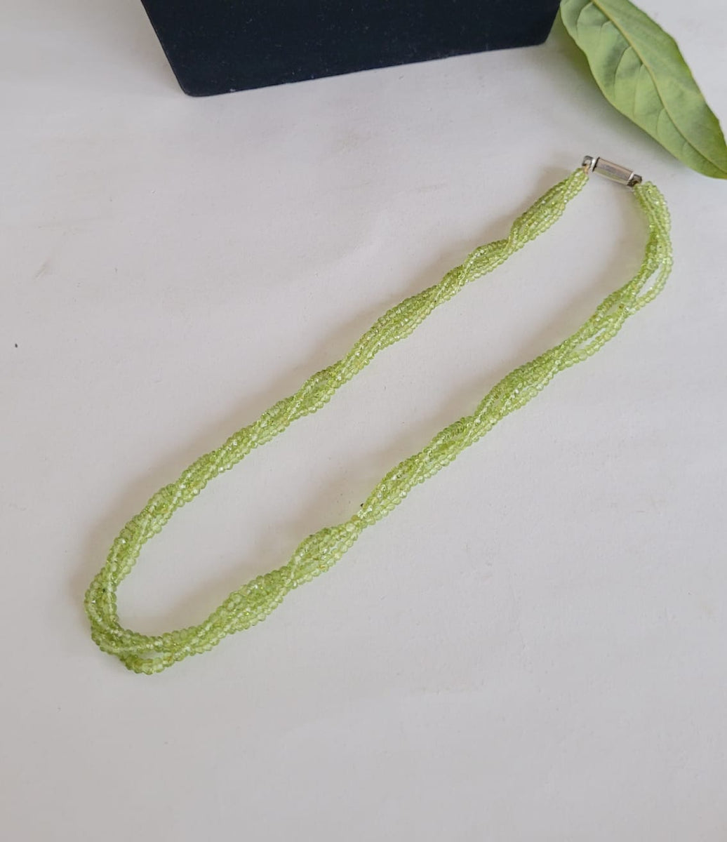 Precious Peridot Light Green Gemstone Necklace | Gemzlane